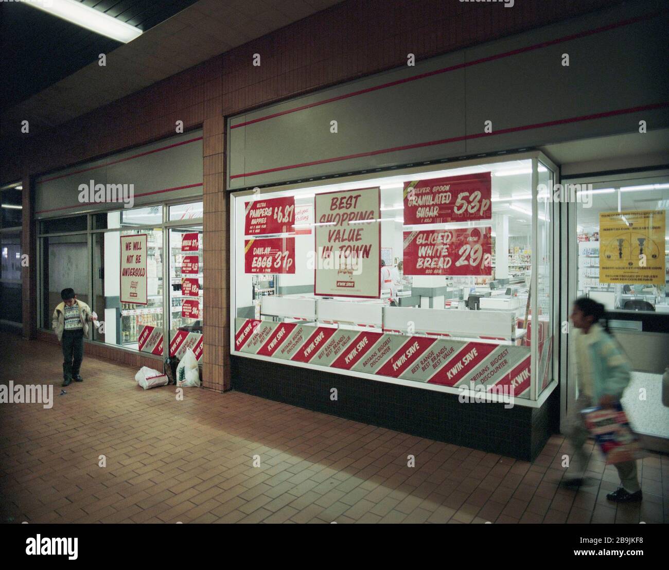 Kwik Save supermarkets in 1991, in north west England, UK Stock Photo ...