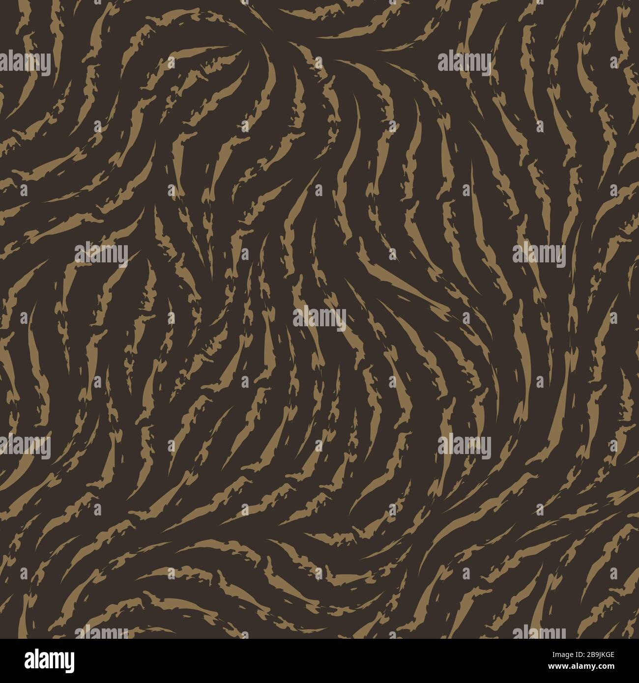 Vector seamless texture. Pattern of heterogeneous ragged lines of beige color isolated on brown ...