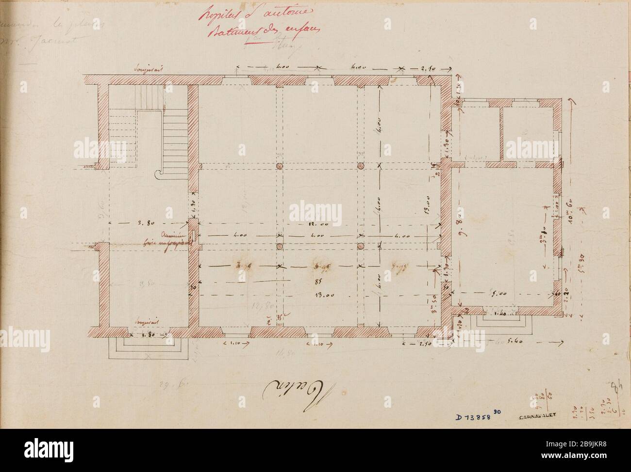 Hospital Saint-Antoine map of child building Charles Rohault de Fleury ...