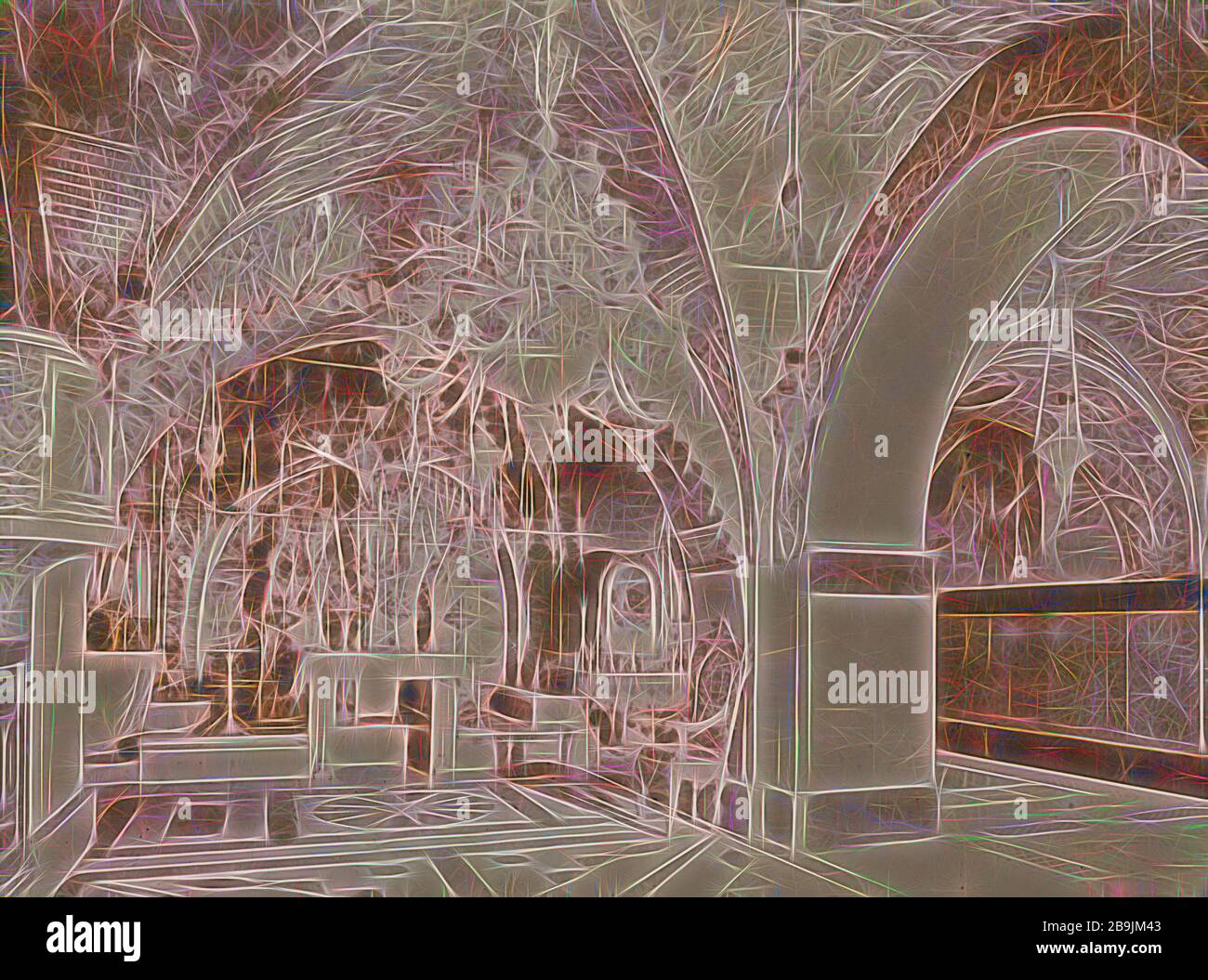 Showing the Greek and Latin chapels on Calvary in the Church of the ...