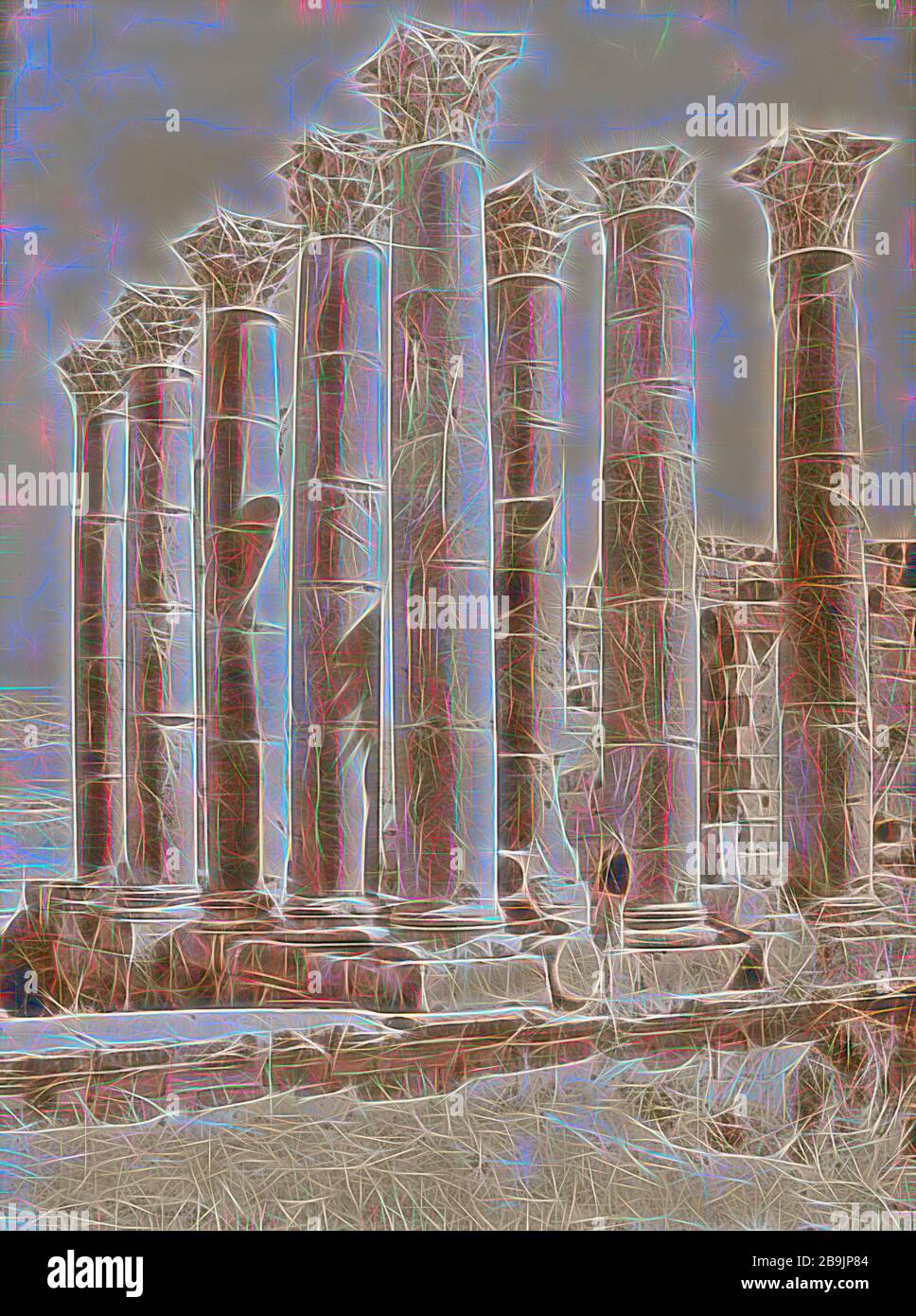 Ruins of Jerash (Gerasa). Pillars of Artemis. 1898, Jordan, Gerasa ...