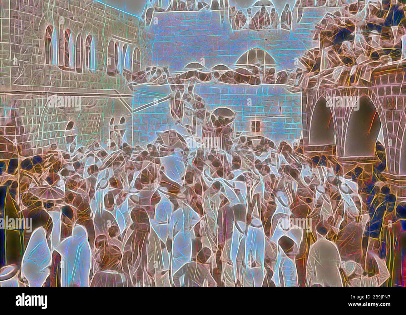 Neby Mousa 1937 at shrine, and Jerusalem, procession at Nebi Musa ...