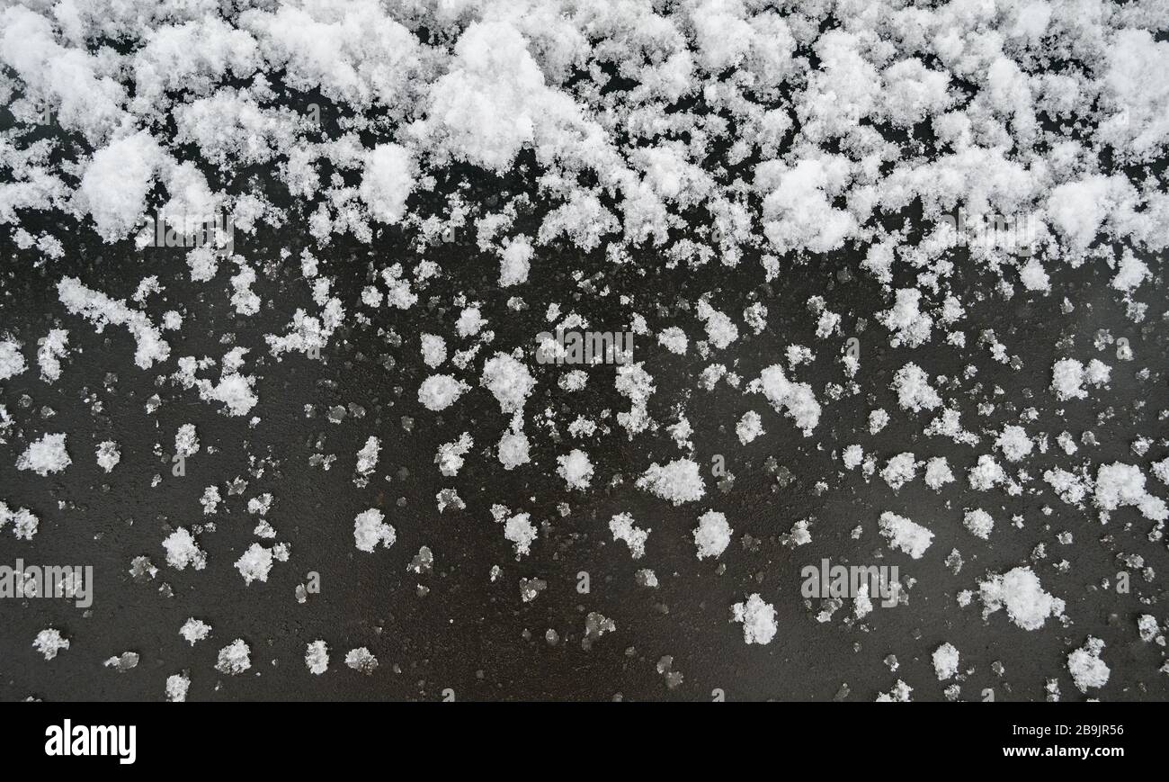 Snow on glass surface. Natural texture background Stock Photo - Alamy