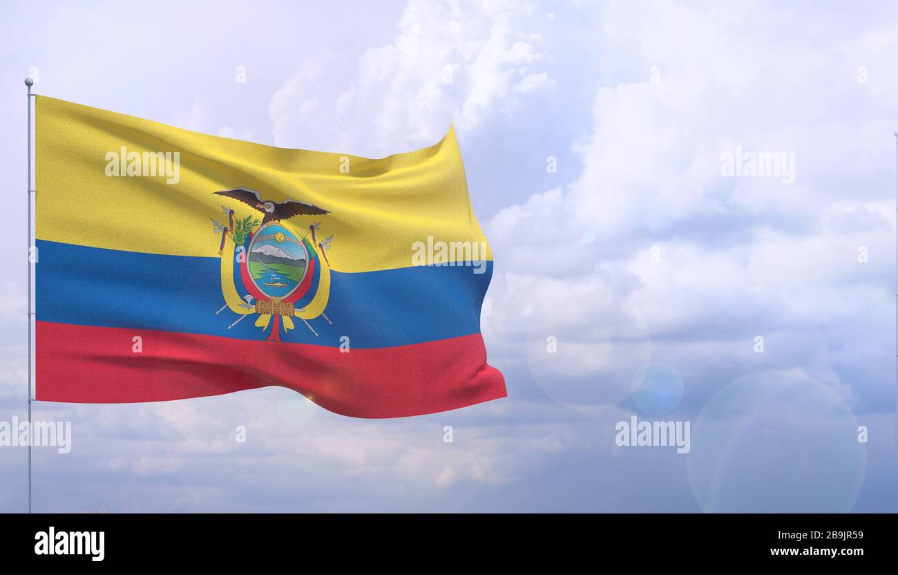Background with flag of Ecuador Stock Photo - Alamy