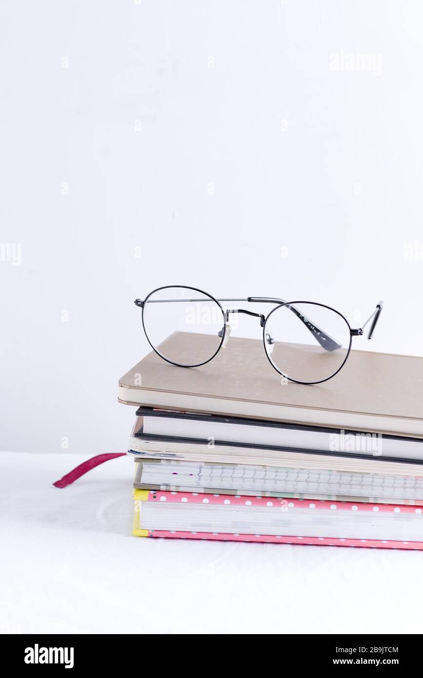 Collection of different colorful note books for notes and annotations ...