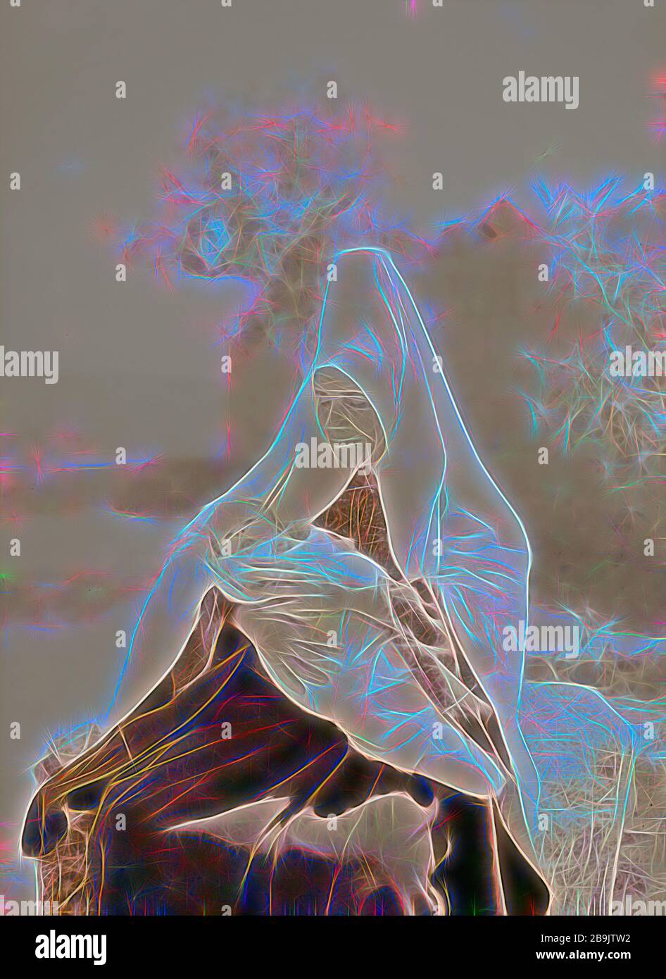 Ruth story. Bethlehem woman 'Naomi' with baby 'Obed'. 1940, West Bank ...