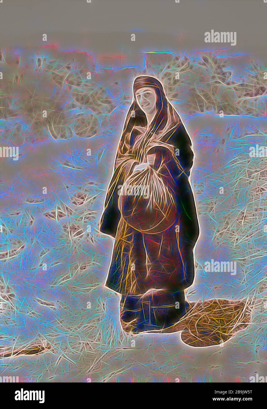 Ruth story. 'Ruth' carrying off wheat measured by 'Boaz' (Sirvart ...