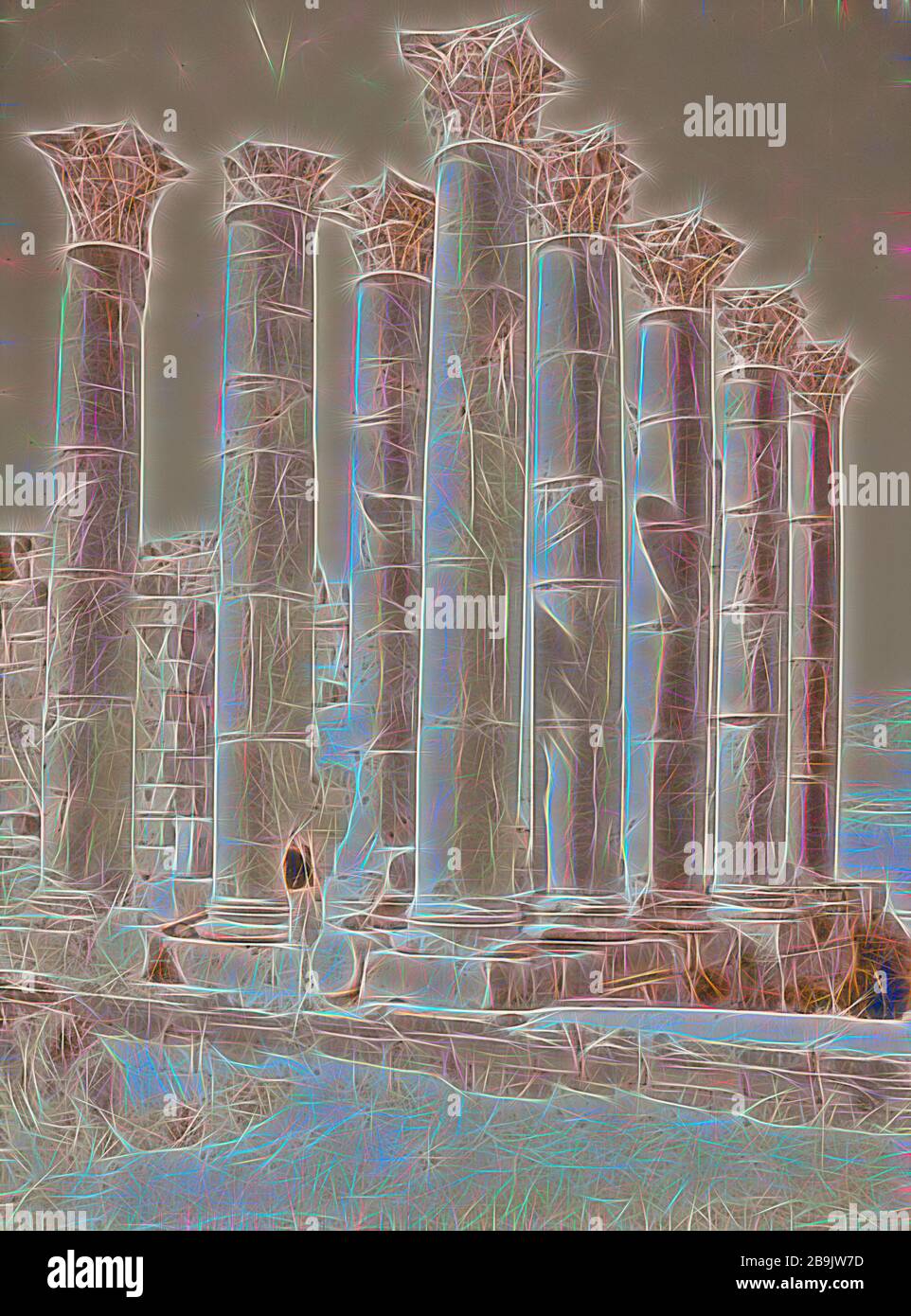 Jerash, pillars of Temple of Artemis. 1946, Jordan, Gerasa (Extinct ...