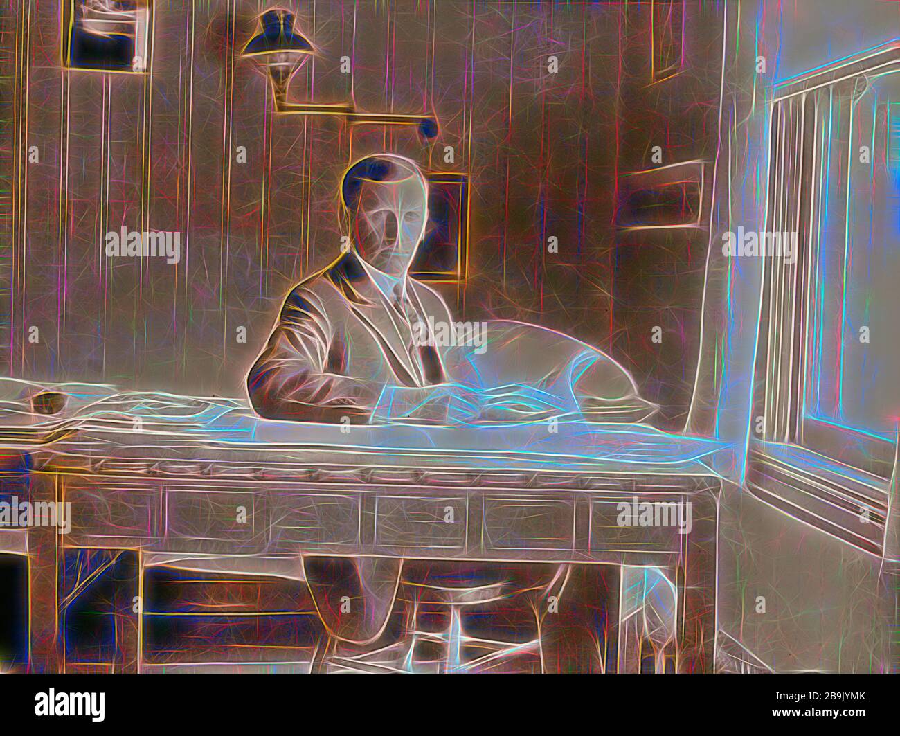 Eric Matson behind desk. 1925, Middle East Stock Photo - Alamy