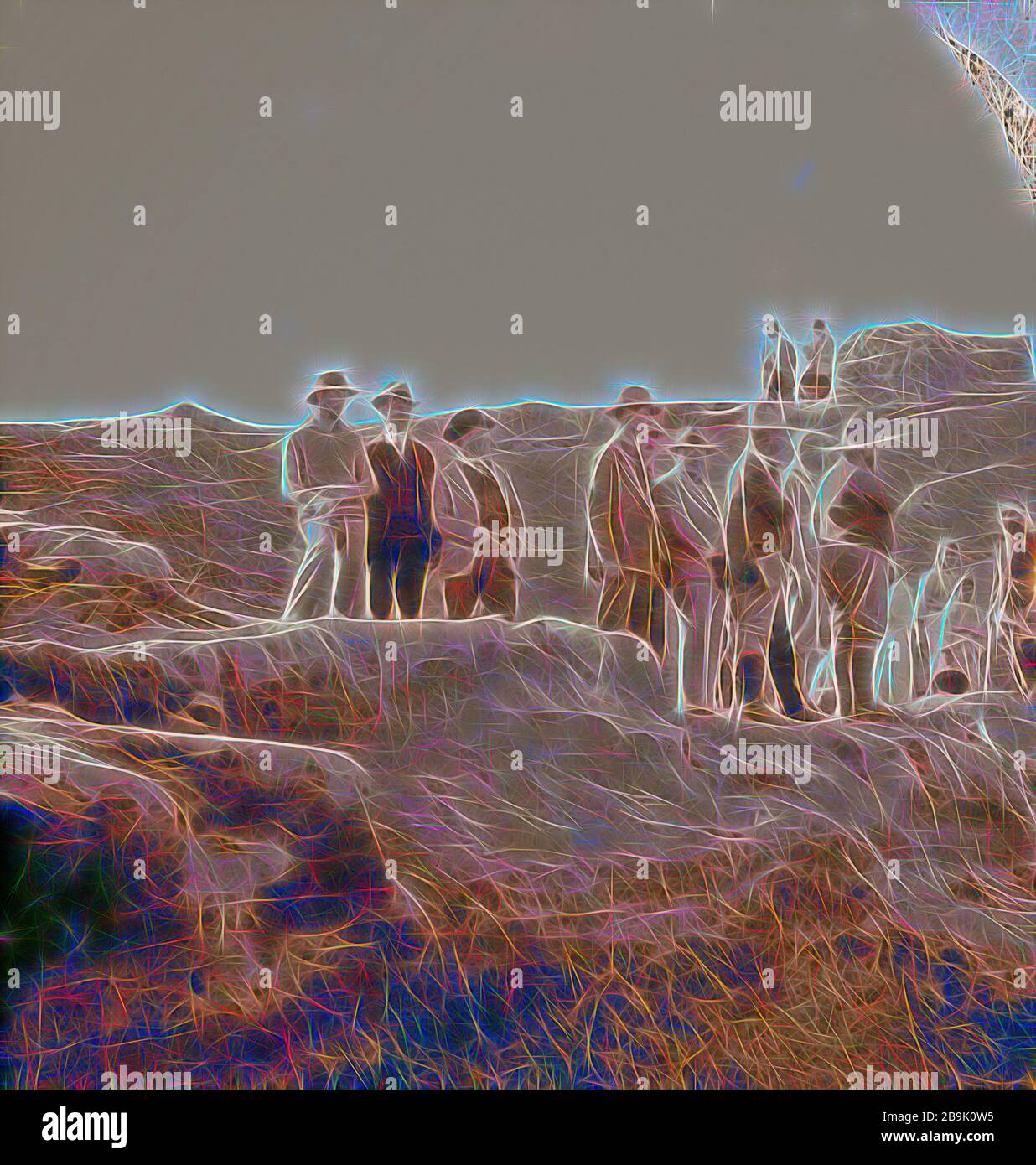 Tell Faraa. Photograph shows archaeological excavations at Tell Fara ...