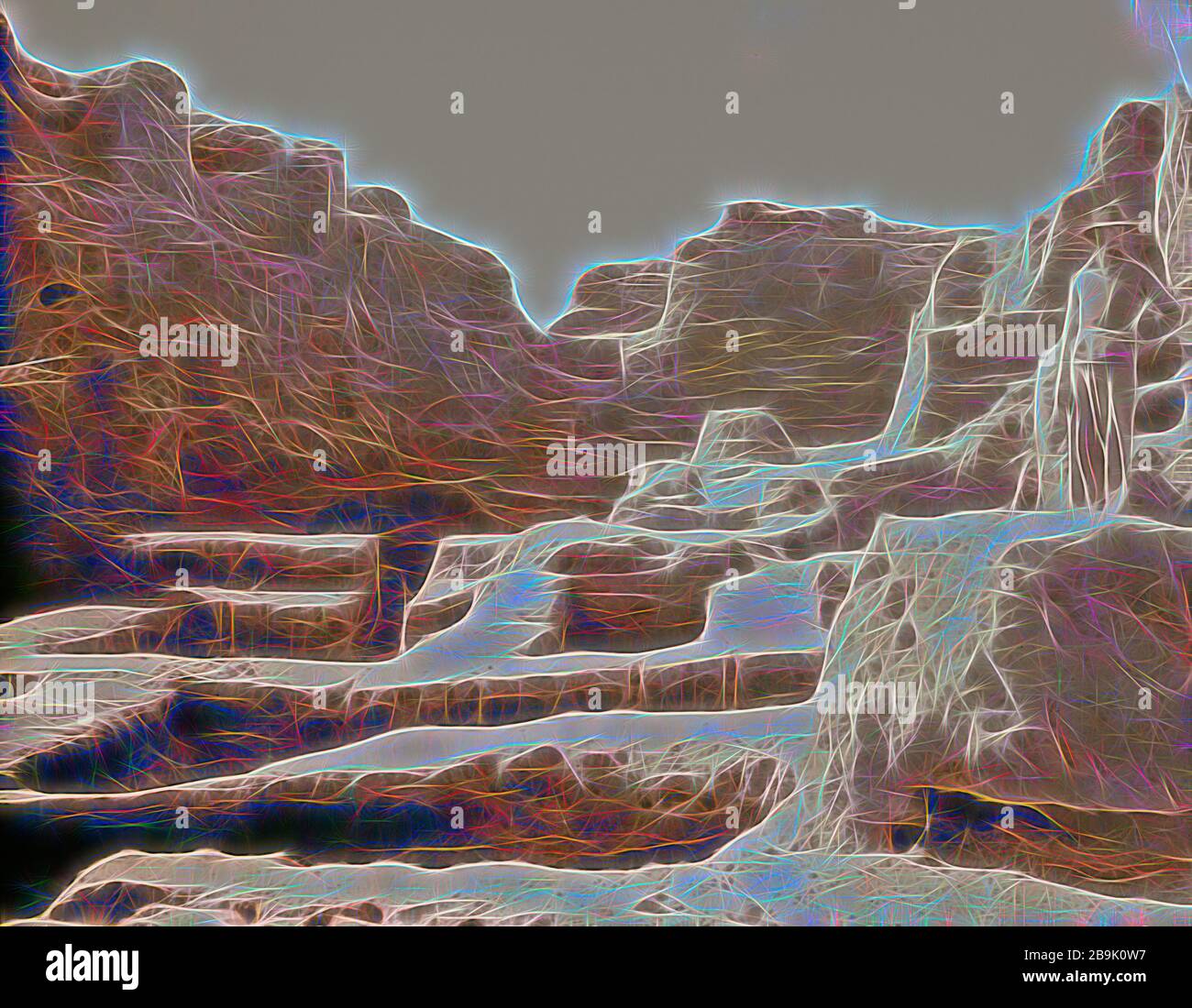 Tell Faraa. Photograph shows archaeological excavations at Tell Fara ...