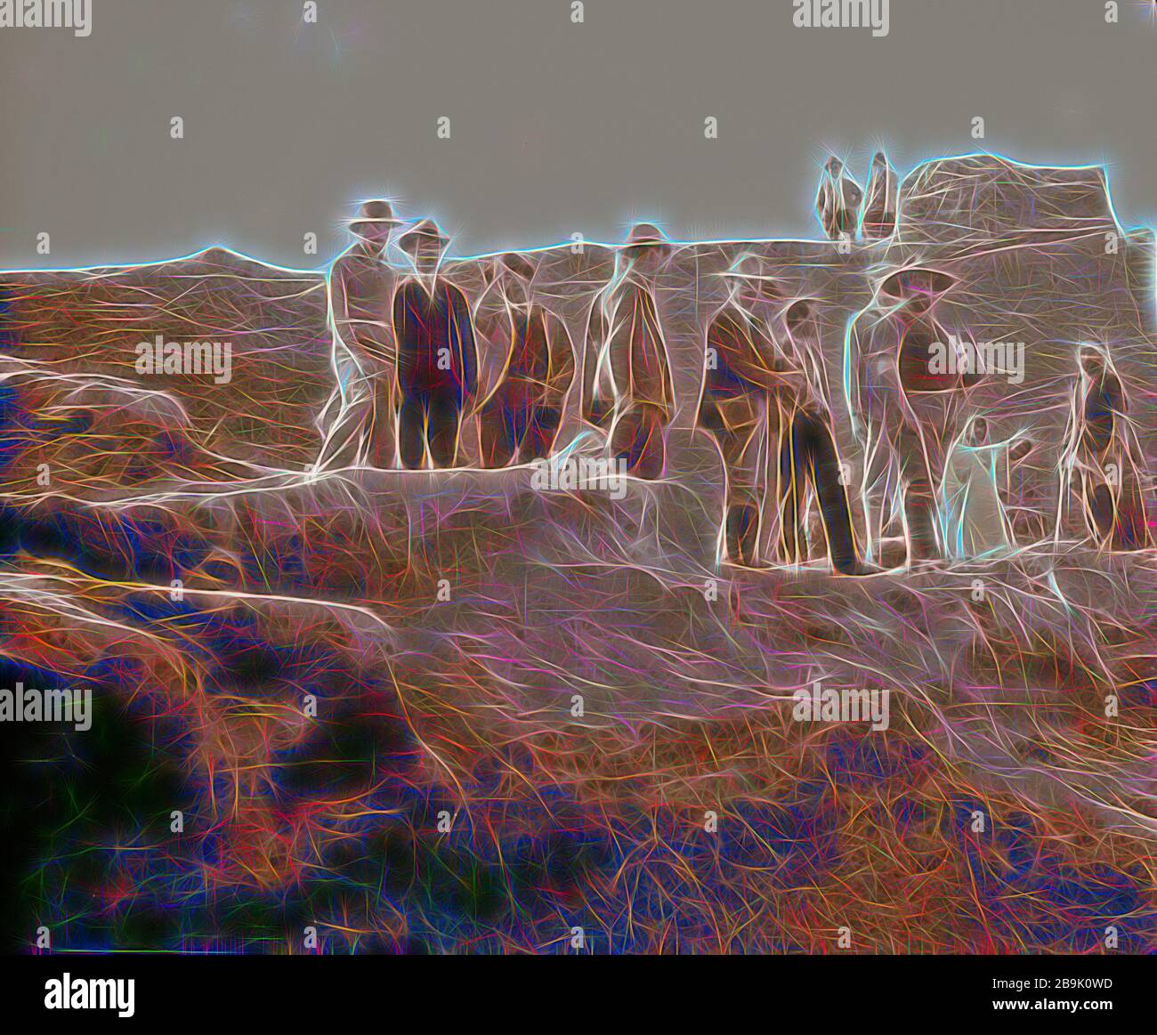 Tell Faraa. Photograph shows archaeological excavations at Tell Fara ...