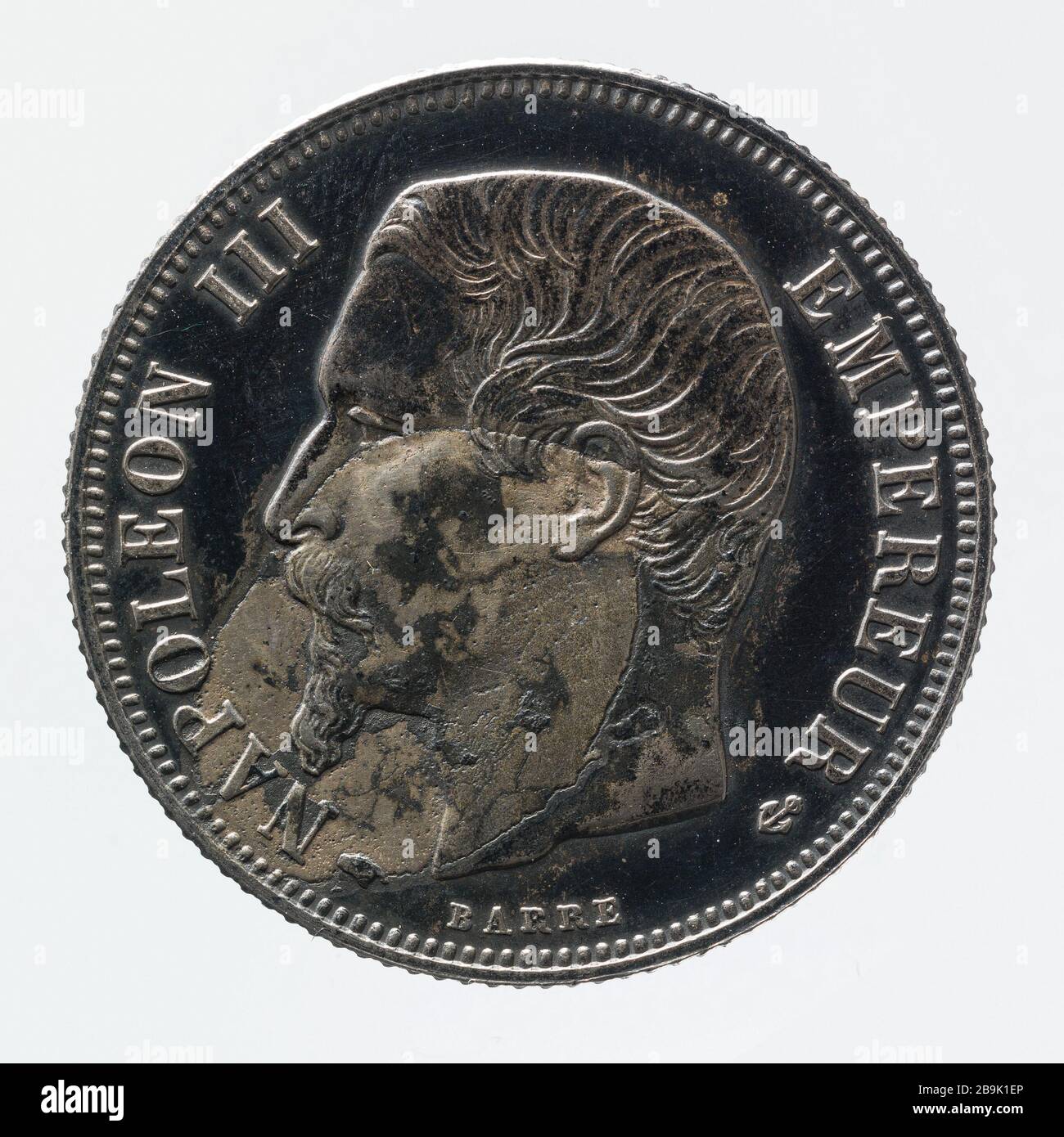 Part 1 franc silver Napoleon III, 1856 Albert-Désiré Barré (1818-1878 ...