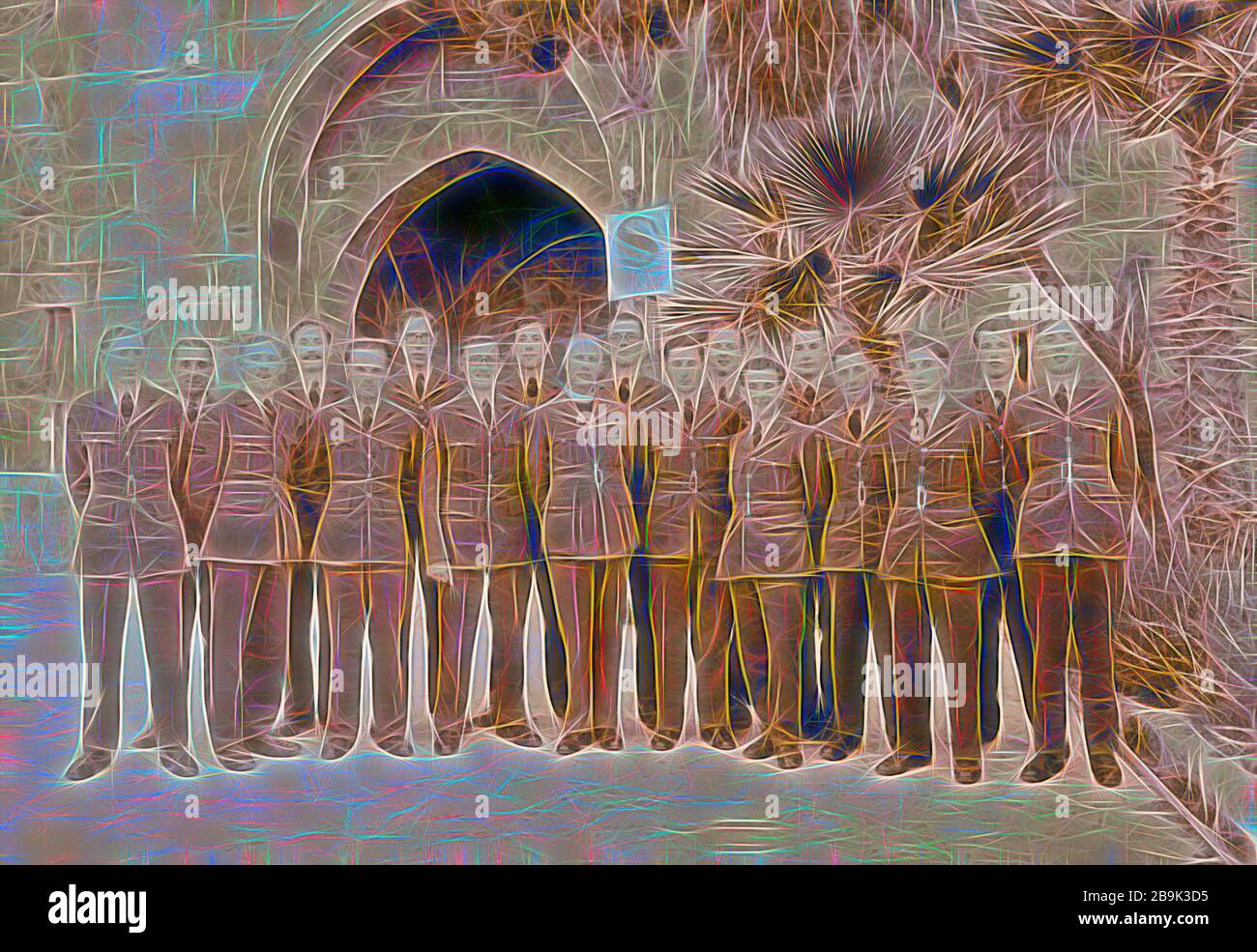 R.A.F., Royal Air Force group taken at tower of David for Padre Smith ...