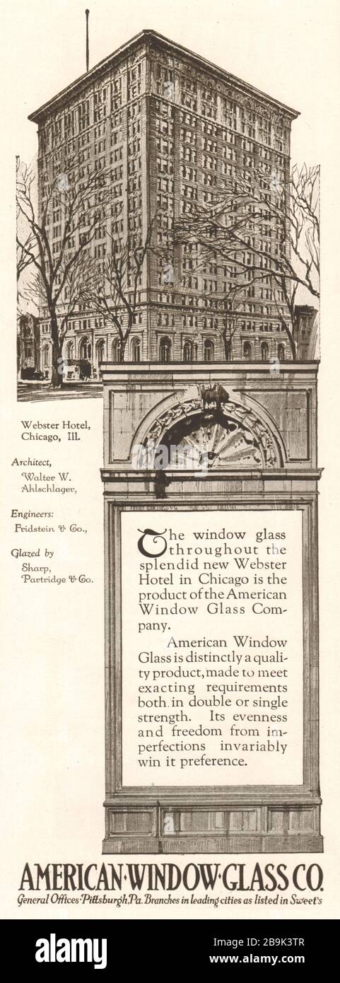 Webster Hotel, Chicago. Architect, Walter W. Ahlschlager. Engineers ...