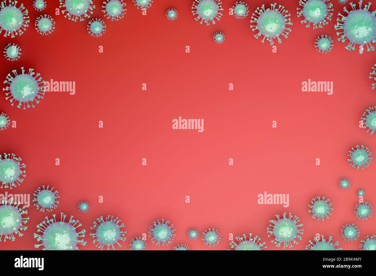 Red background with many viruses Stock Photo - Alamy