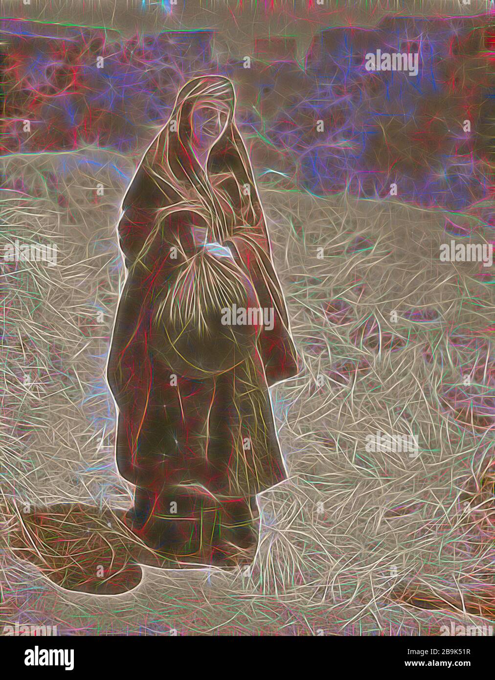 Ruth story. 'Ruth' carrying off wheat measured by 'Boaz' 1940, Middle ...