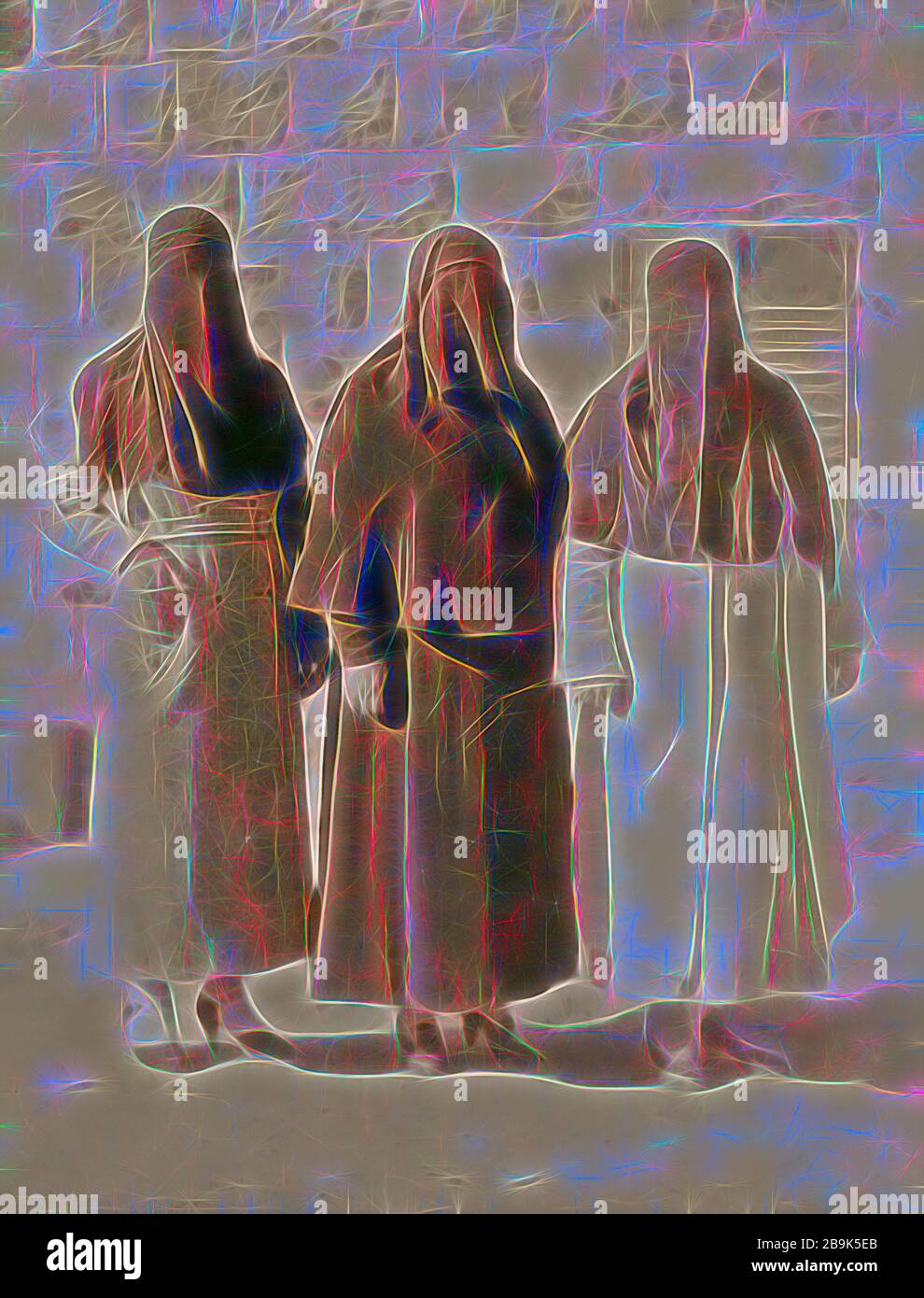 Veiled Mohammedan, Muslim women. 1900, Middle East, Israel and/or ...