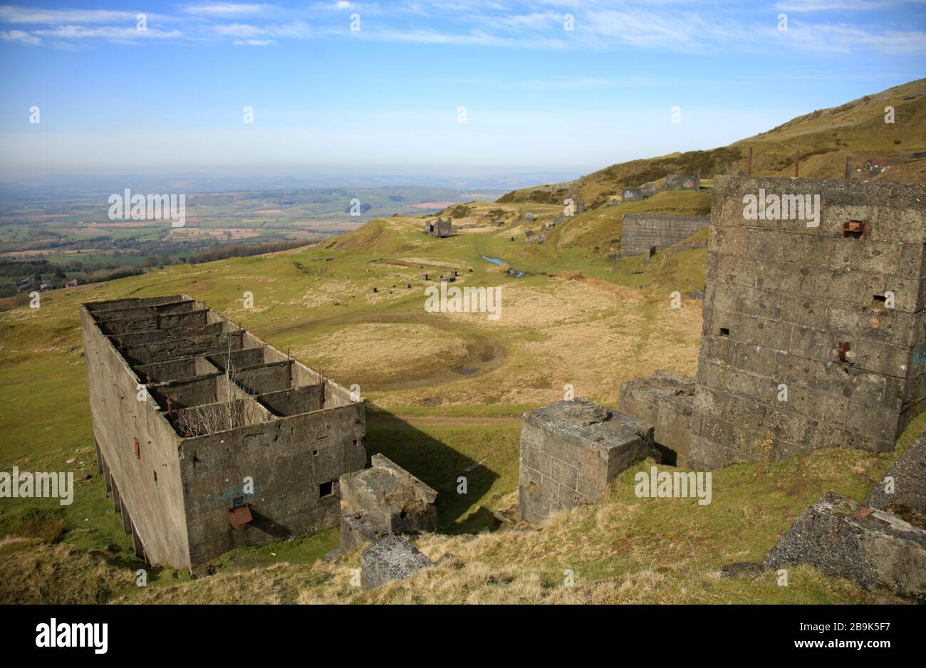 Derelict quarry structures on Titterstone Clee hill, Shropshire ...