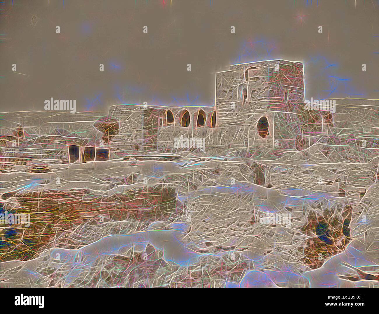 Jebeil. (Biblos). The Crusader castle showing flanking towers and ...