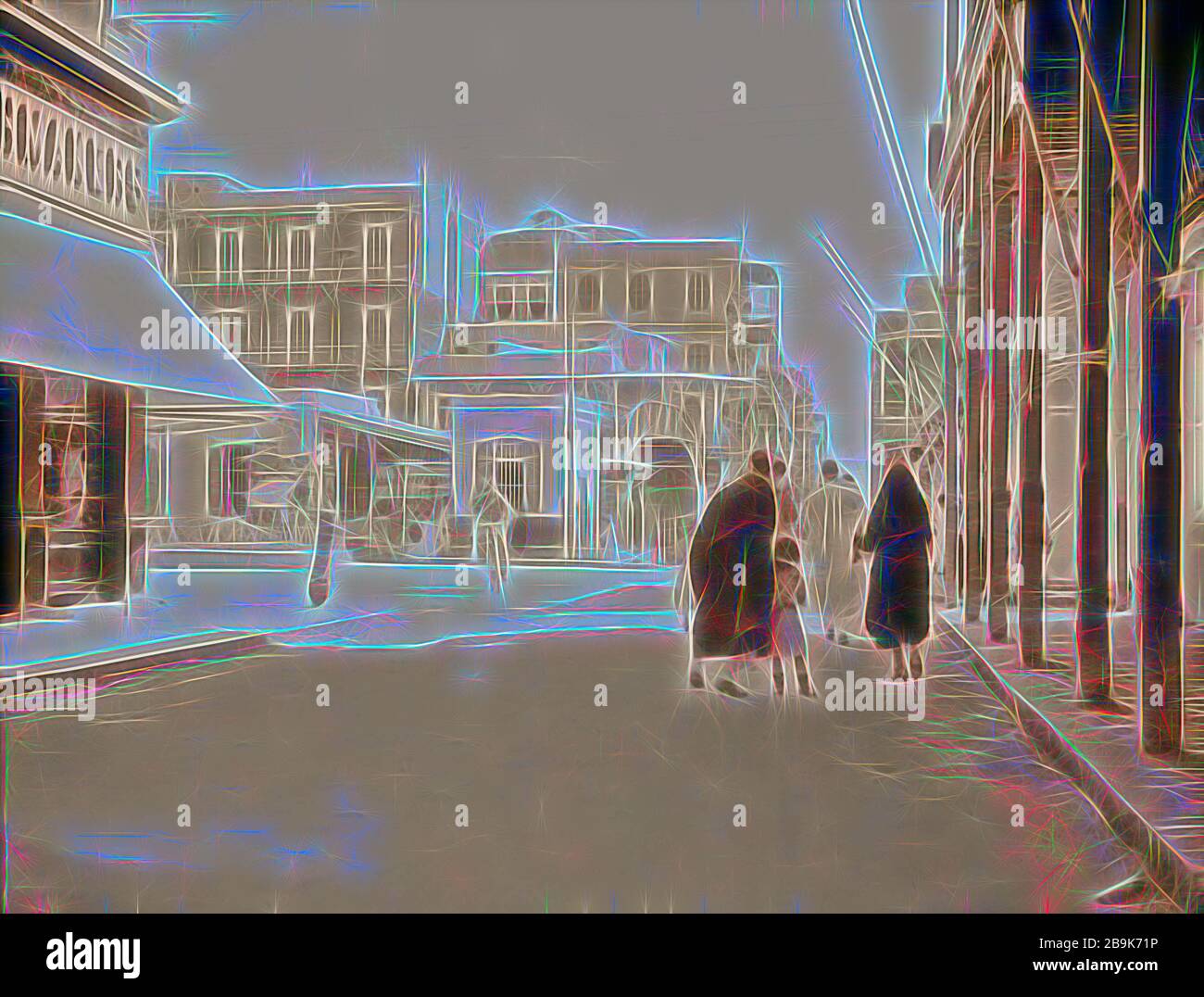 To Sinai by car. Suez. Scene on a main street. 1920, Egypt, Suez Canal ...