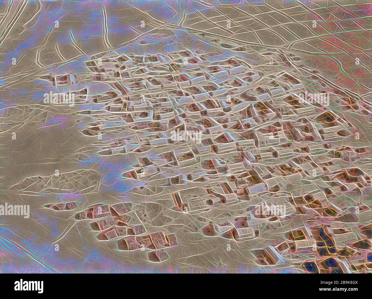 Air route to Baghdad via Amman and the desert. Iraq typical mud village ...