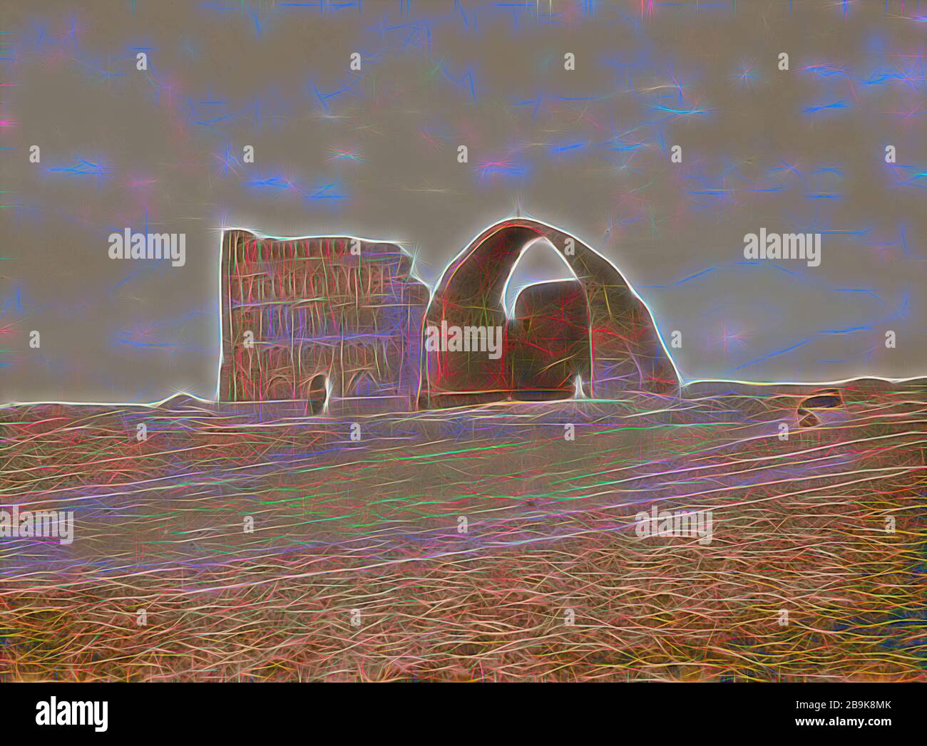 Iraq. Arch of Ctesiphon. 'The wonder arch of the east.' Sunset effect ...