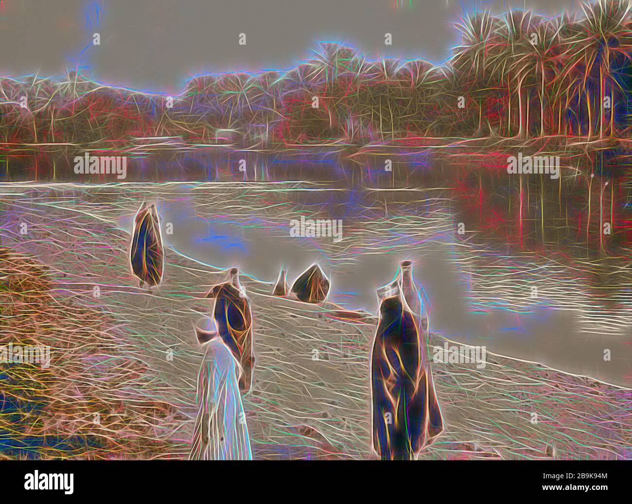 Iraq. River scenes on the Euphrates taken at Hilla. Women carrying ...