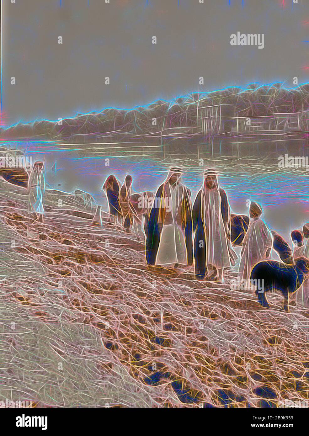 Iraq. River scenes on the Euphrates taken at Hilla. A river scene ...