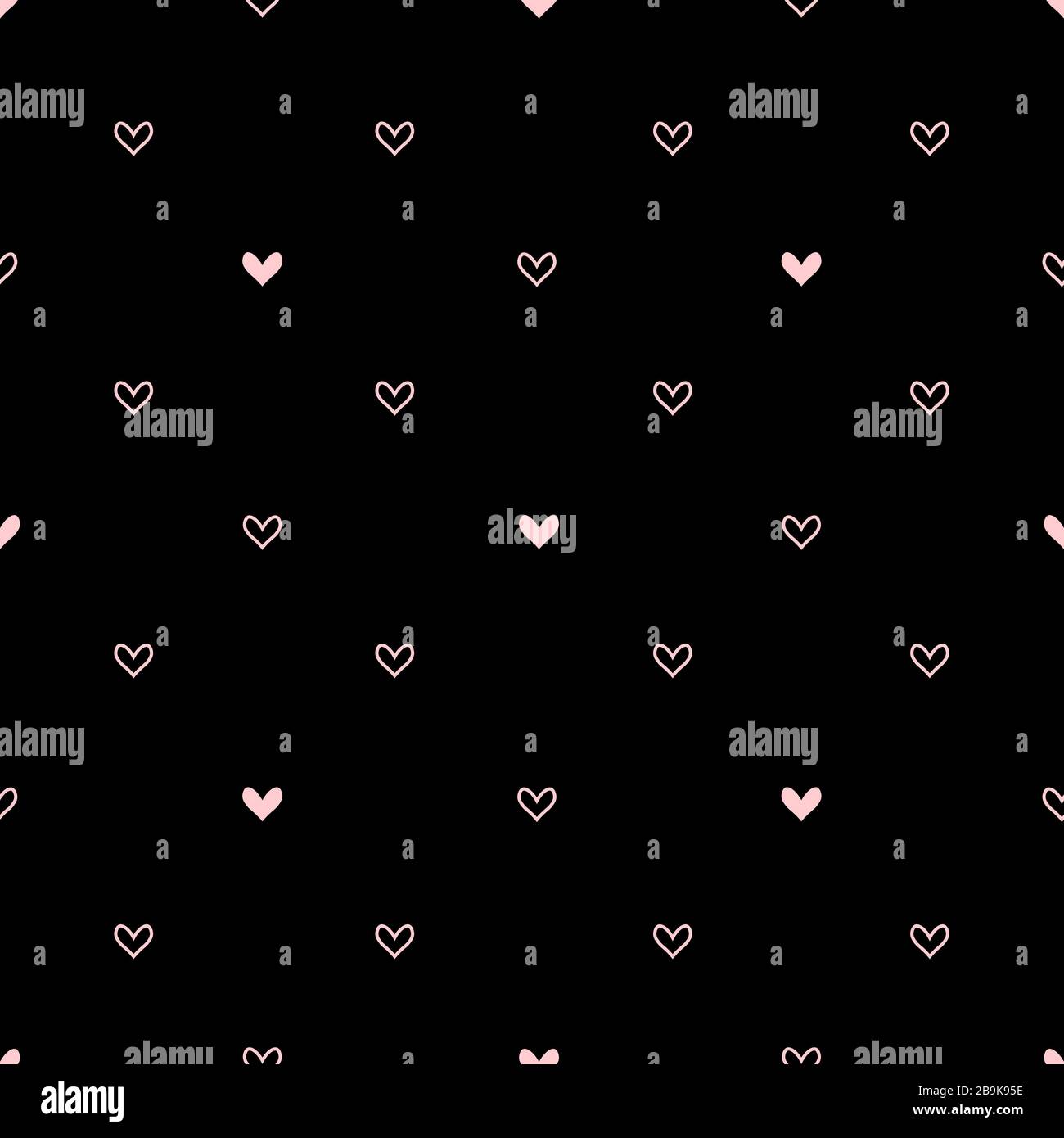 Repeating texture with hearts. Hearts symmetric vector seamless pattern ...