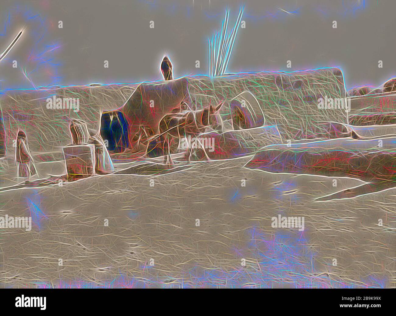 Iraq. Nineveh. 'The Glory of Kingdoms.' A primitive wheat mill near ...