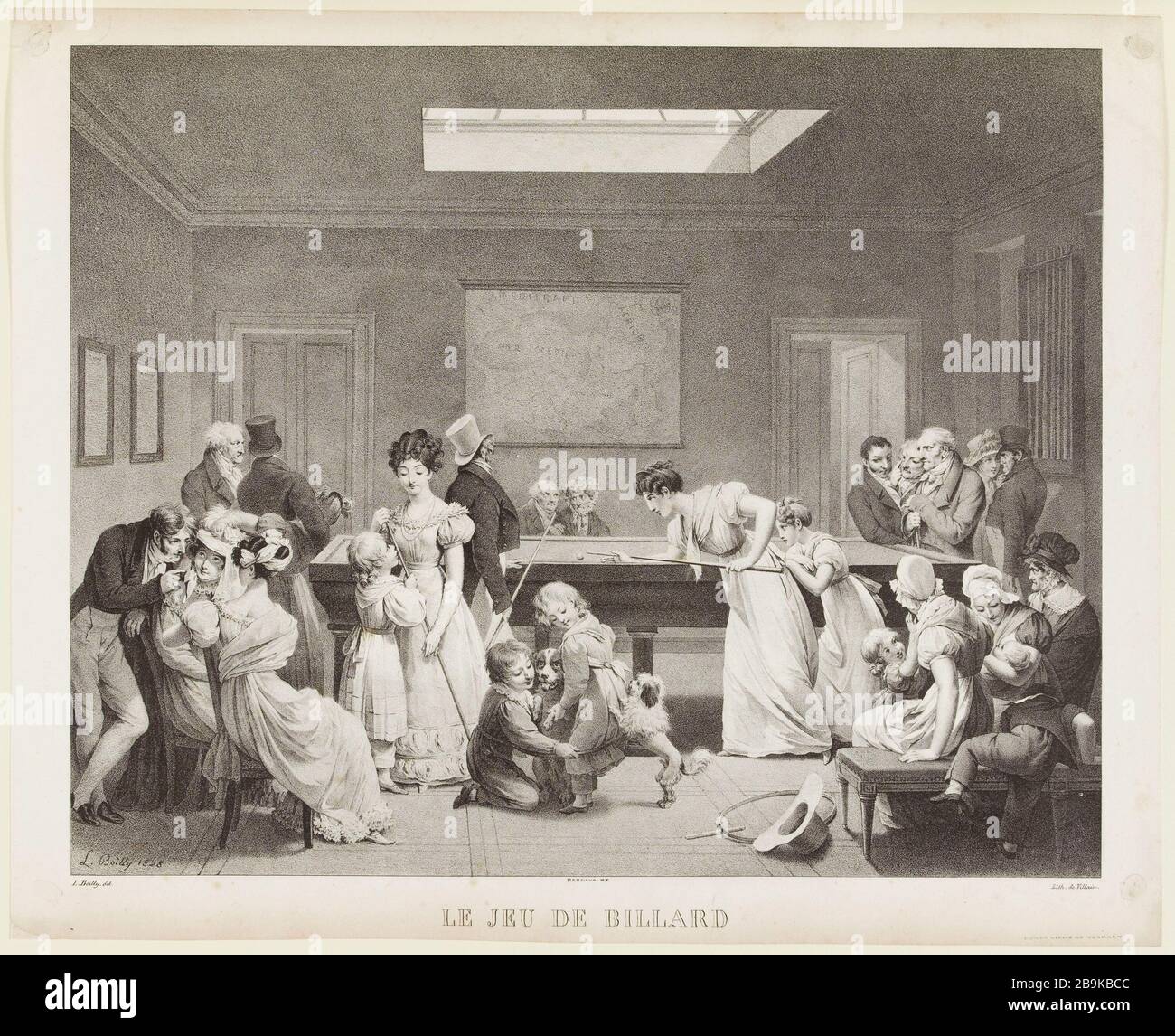 GAME OF POOL Louis Boilly (1761-1845) et Villain. "Le jeu de billard ...