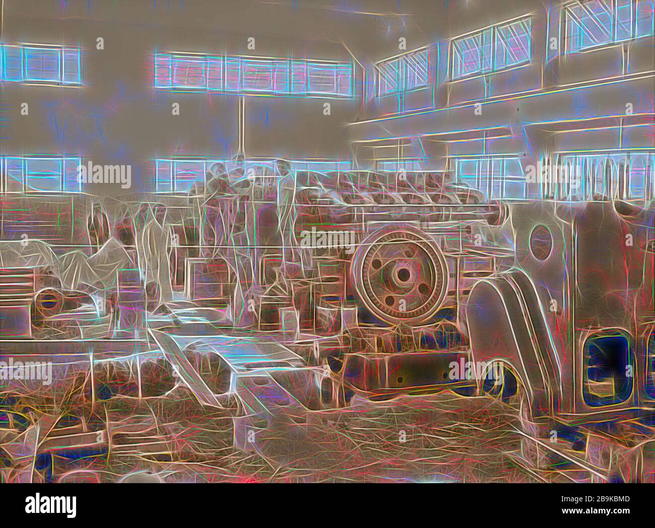 Jerusalem Water Works. Ras el Ain. Engine room interior. 1934, Israel ...