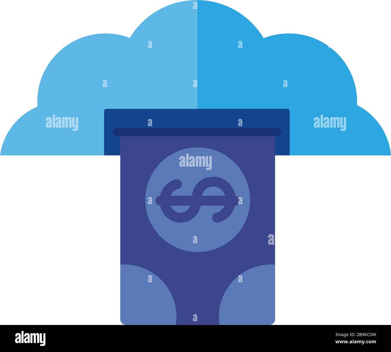 cloud computing with bill dollar Payment online flat style Stock Vector ...