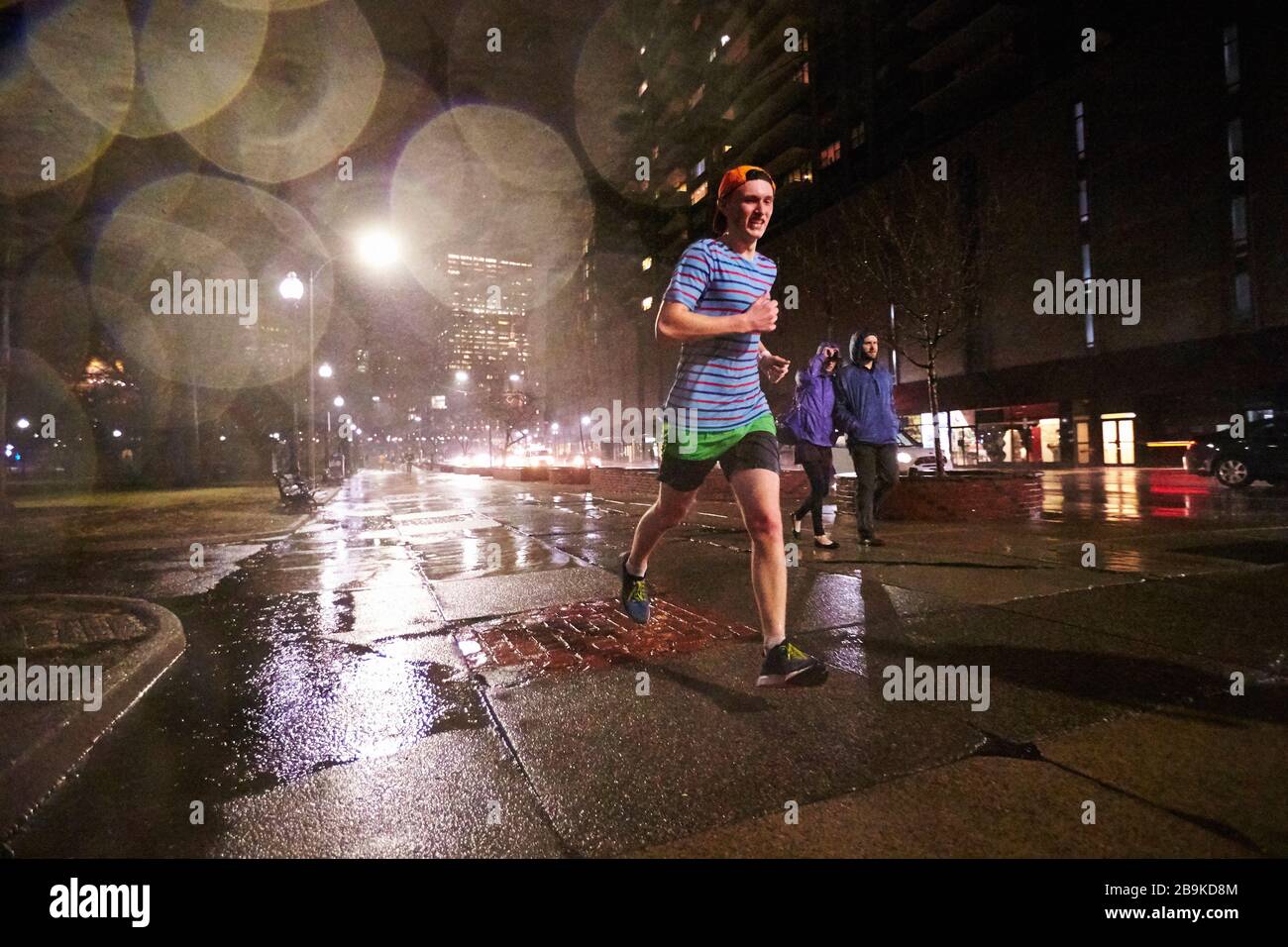 Night time rain in boston hi-res stock photography and images - Alamy