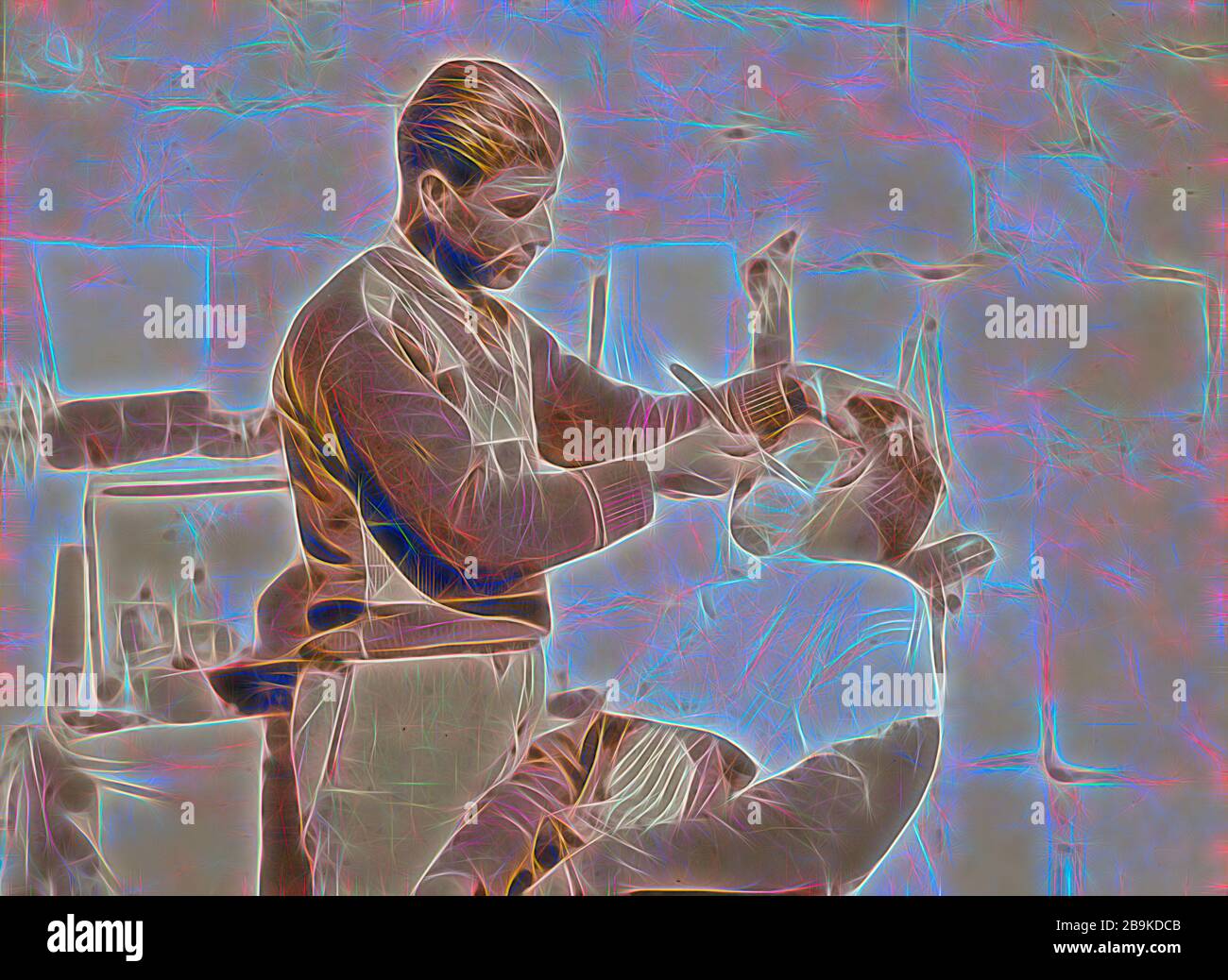 Street barber 1934, Israel Stock Photo - Alamy