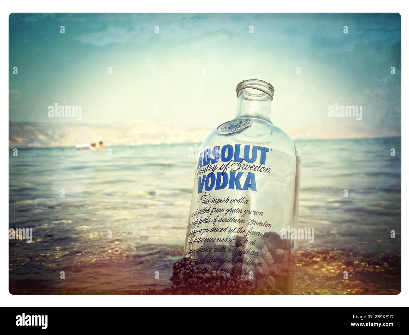Tel Aviv, Israel - Aug 20, 2013: Empty bottle of famous Swedish Absolut ...