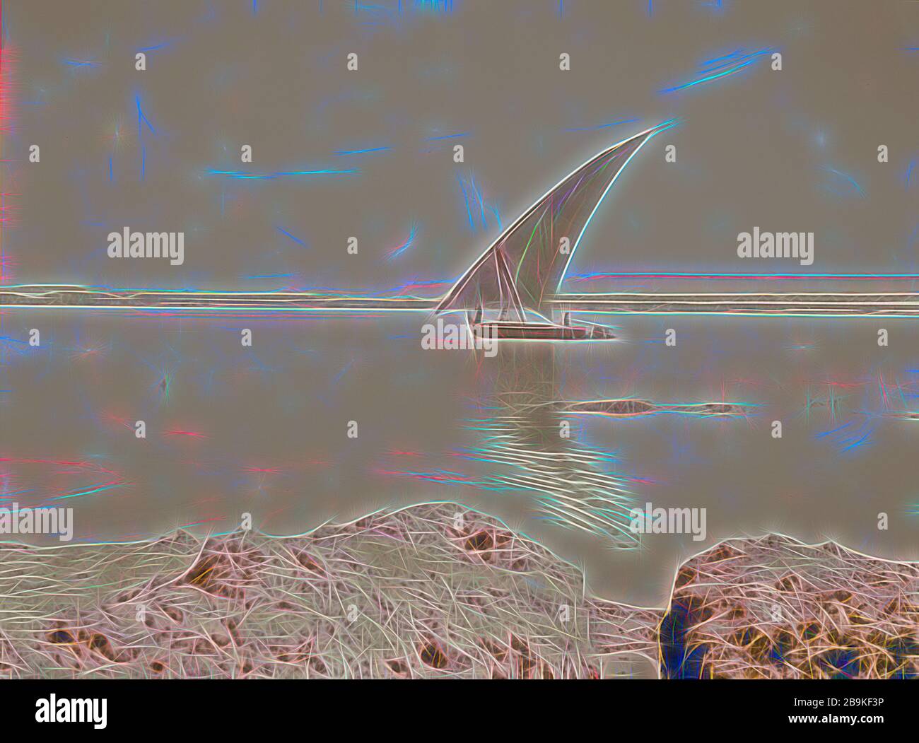 Egypt. River scenes. The Nile. Artistic scenes south of Cairo, with ...