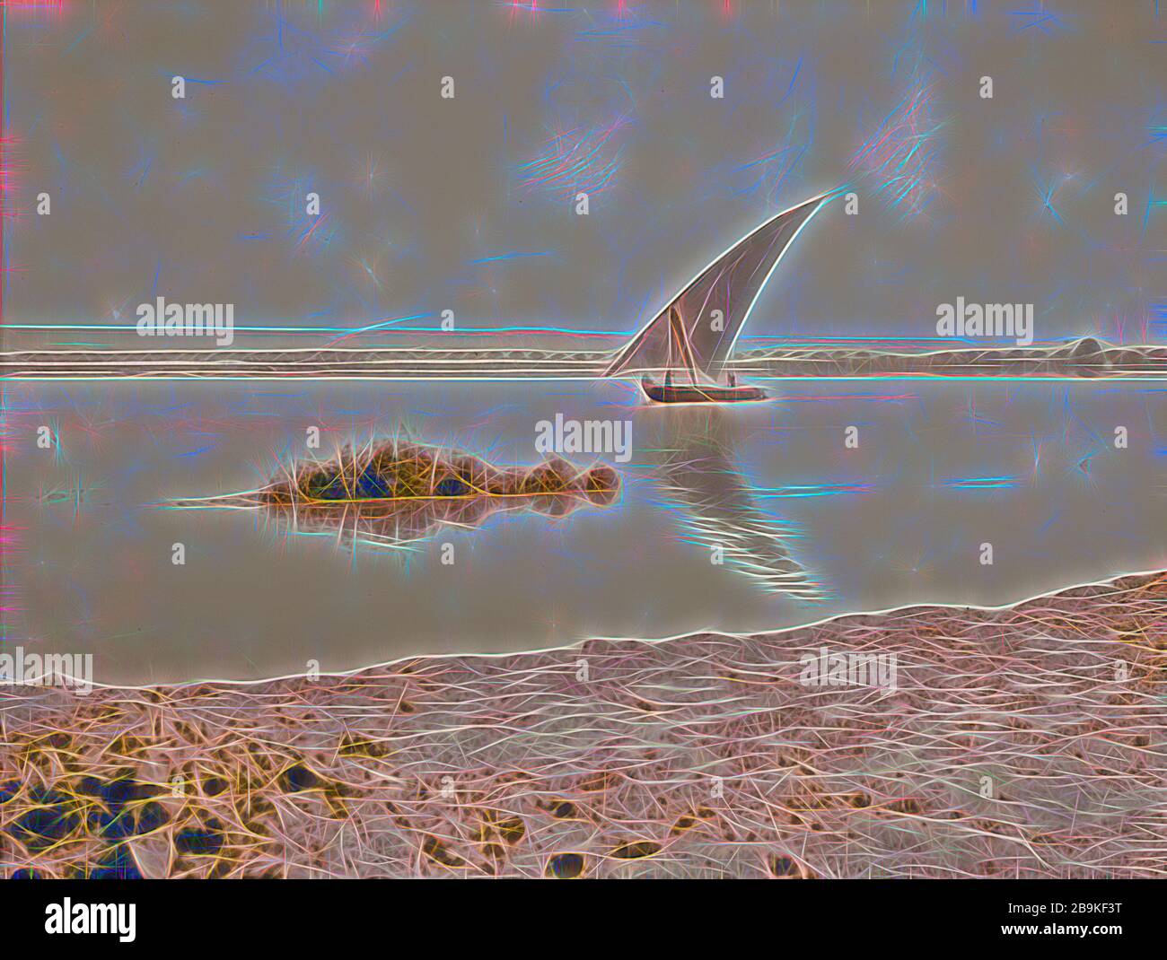 Egypt. River scenes. The Nile. Artistic scenes south of Cairo, with ...