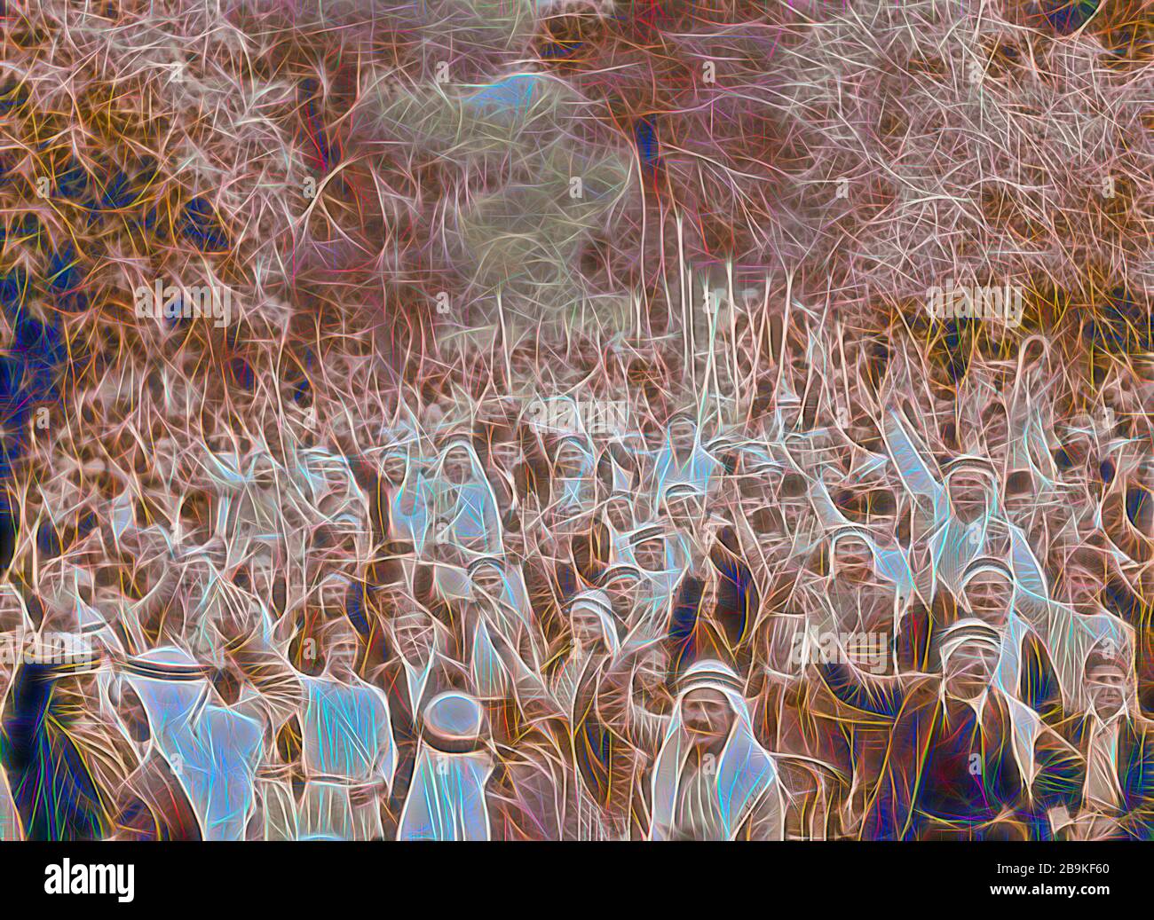 Palestine disturbances 1936. Palestine Arabs at Abou Ghosh taking the ...