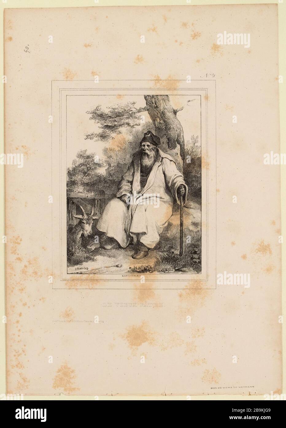 The old shepherd. / 8 (registered as) | Sketch by Charlet (title of the ...