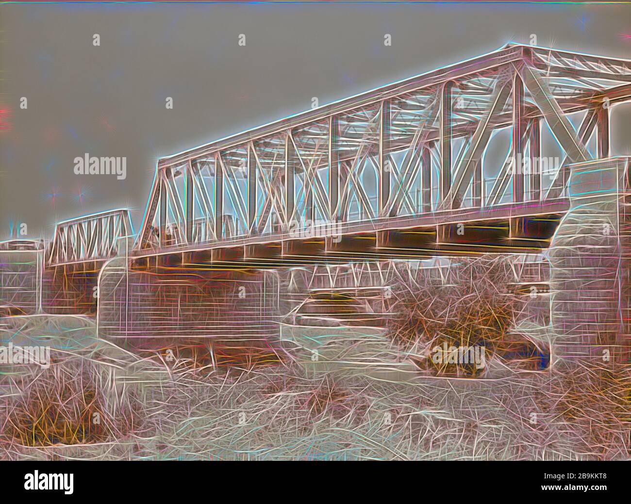 New Allenby Bridge over Jordan, showing old bridge also. 1934, Jordan ...