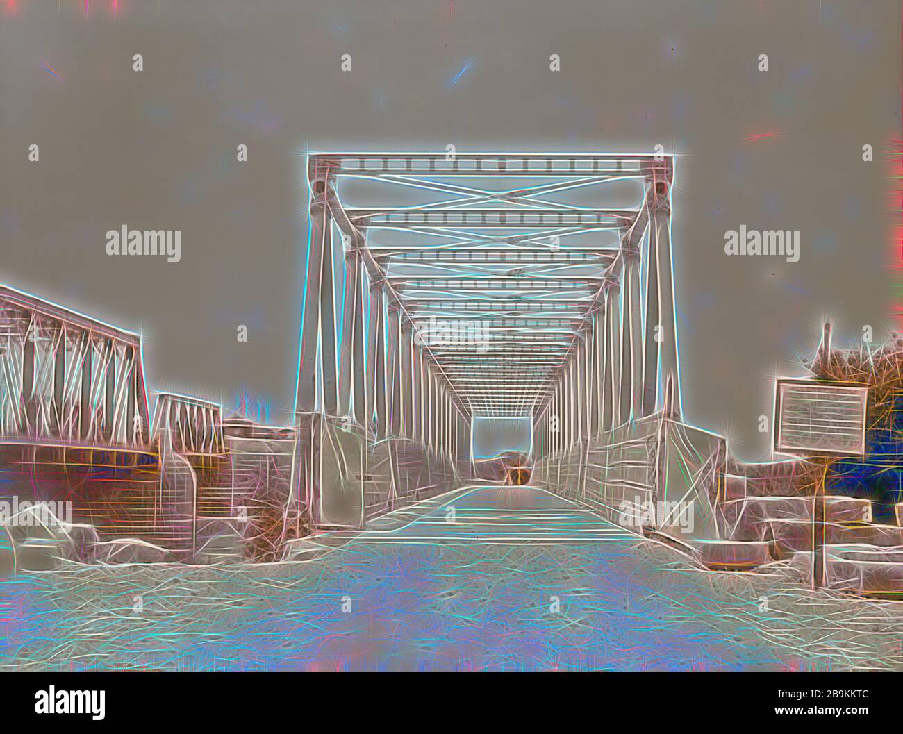 New Allenby Bridge over Jordan, showing old bridge also. 1934, Jordan ...