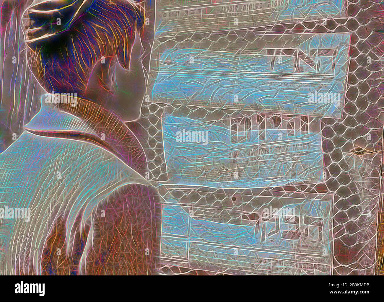 Jewish types. Jewish boy reading notices in Hebrew 1934, Israel Stock ...