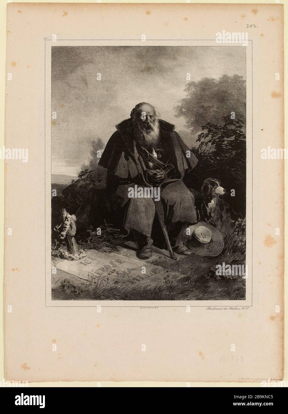 Old shepherd sitting near the grave of his daughter. (IFF 275 Stock ...