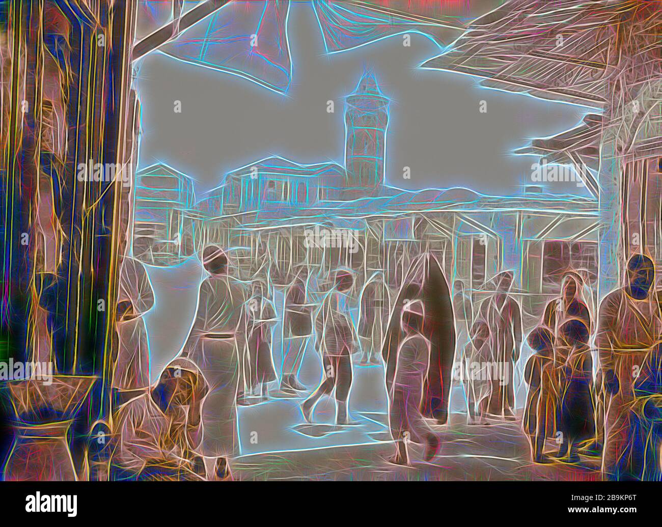 Majdel village & its primitive weaving. Majdel market showing town ...