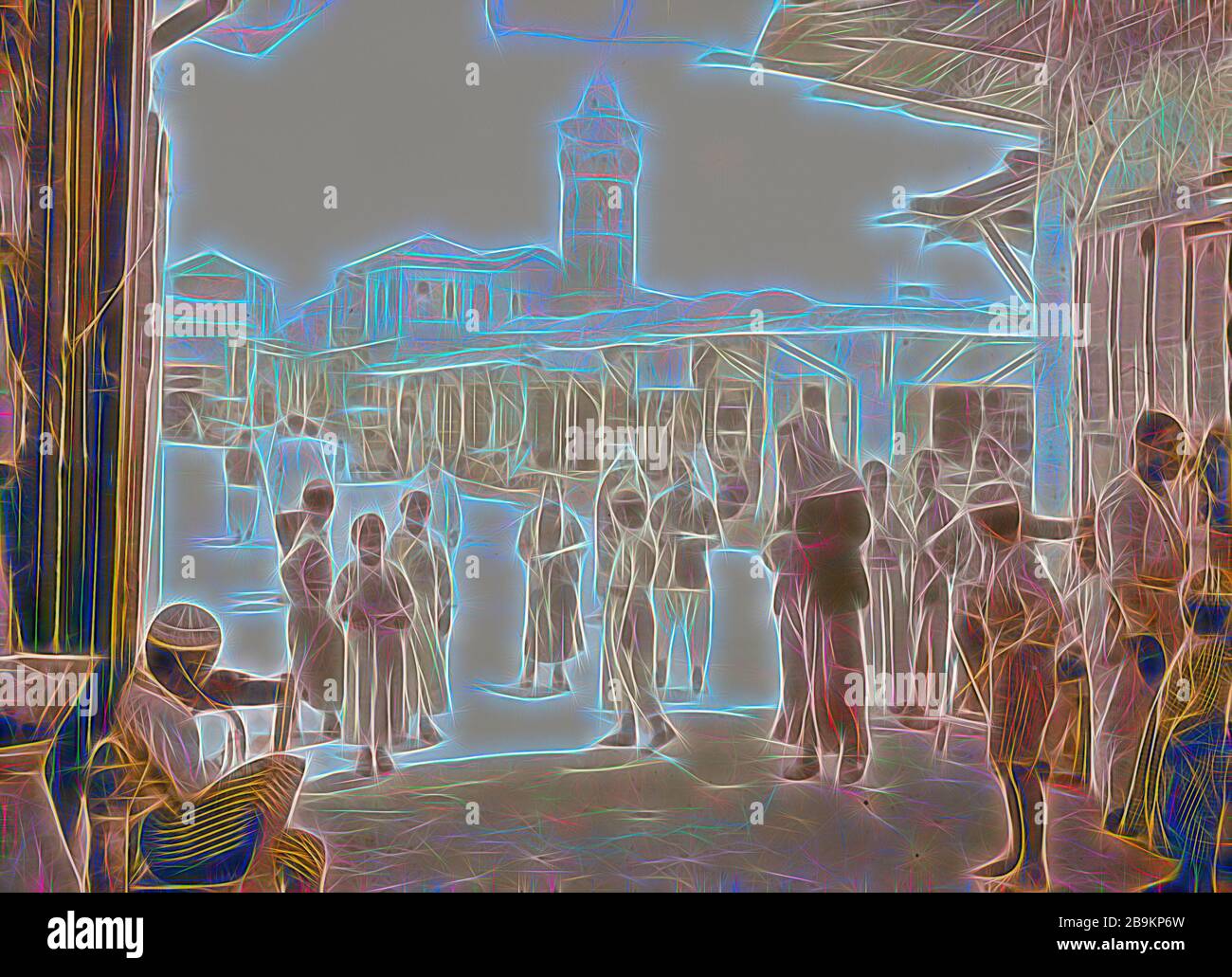 Majdel village & its primitive weaving. Majdel market showing town ...