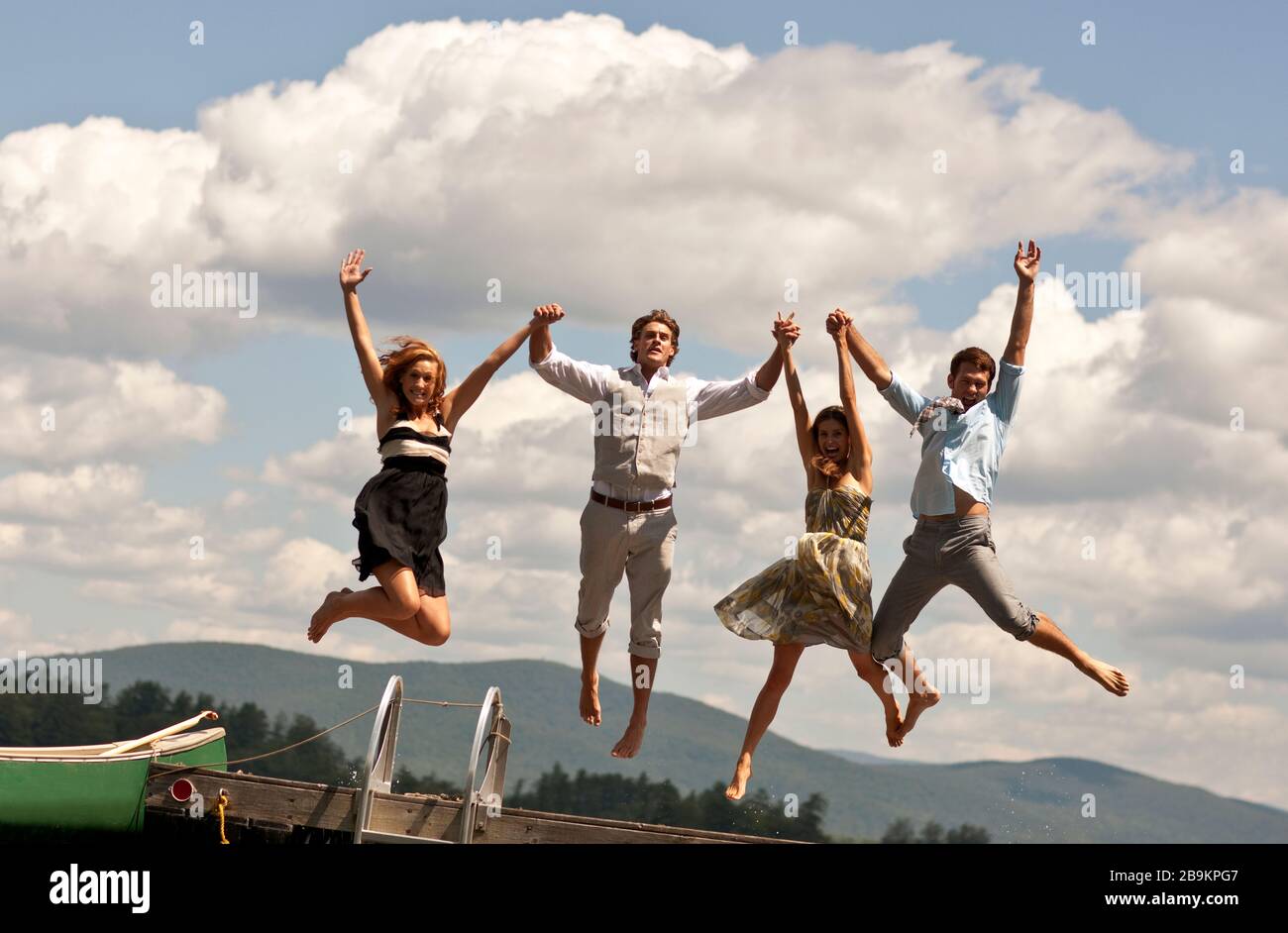 Friends Jumping In Air