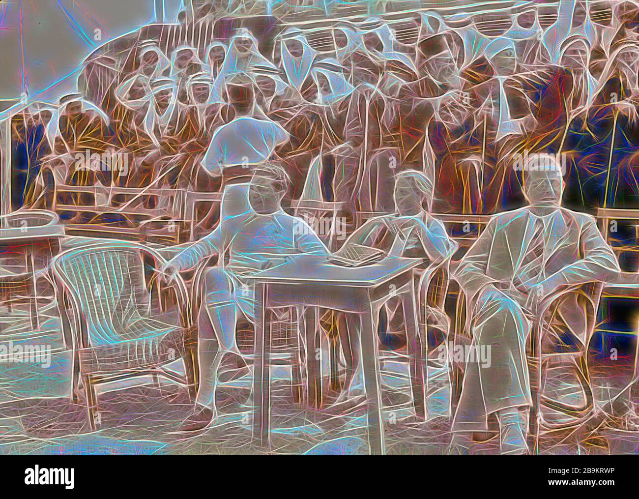 Race meeting (horse & camel). Beersheba. Crowds around the grand stand ...