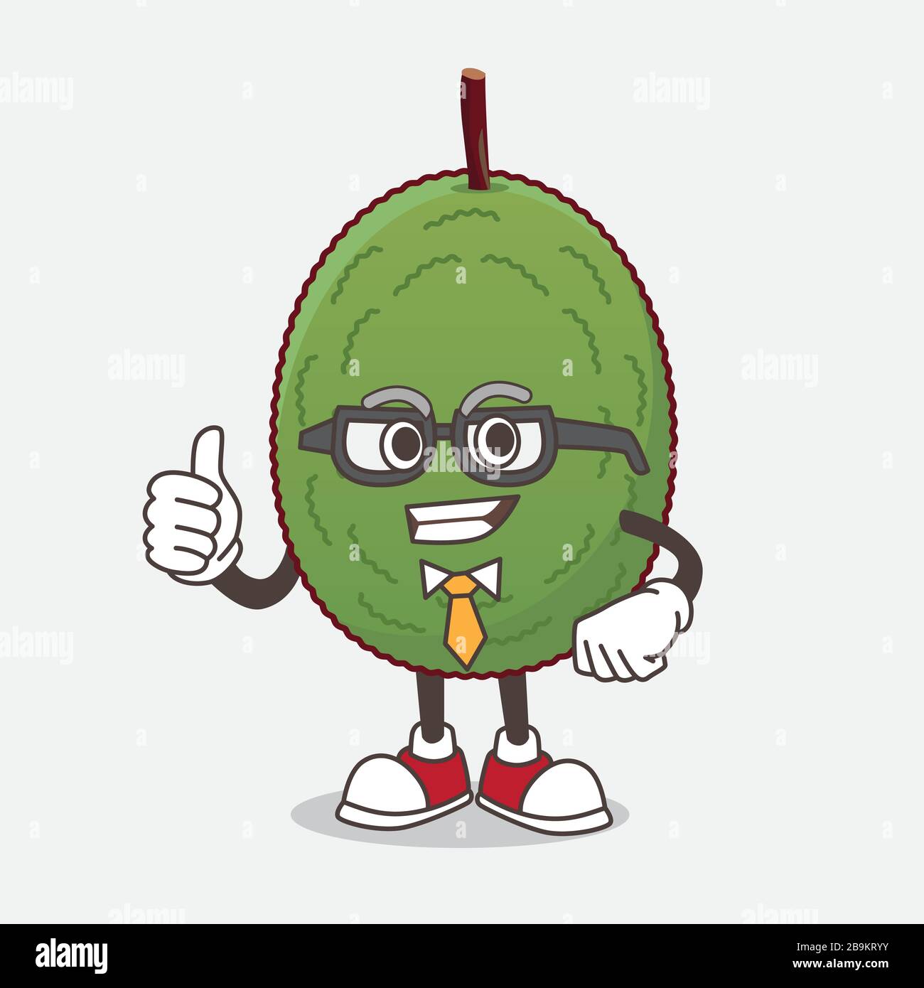 Green Jackfruit Mascot Character Vector Illustration Stock Vector Image ...